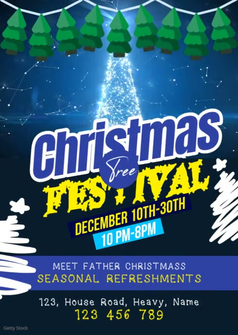 Christmas tree festival Flyer Templat | PosterMyWall