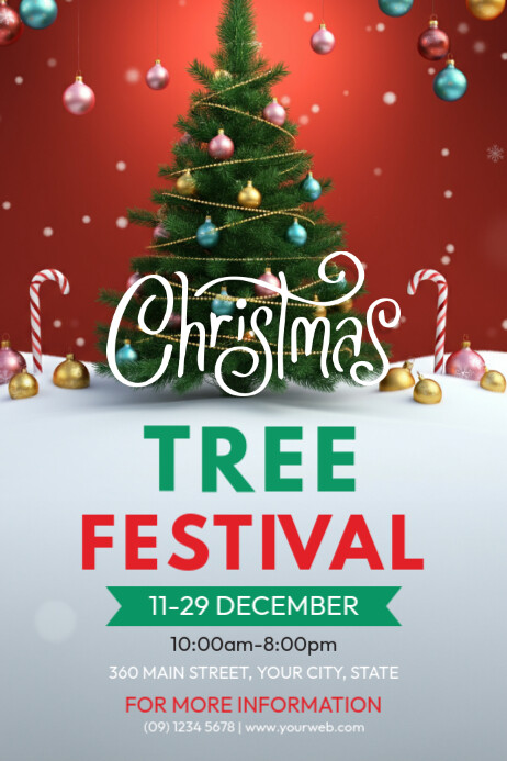 Christmas Tree Festival Flyer Template | PosterMyWall
