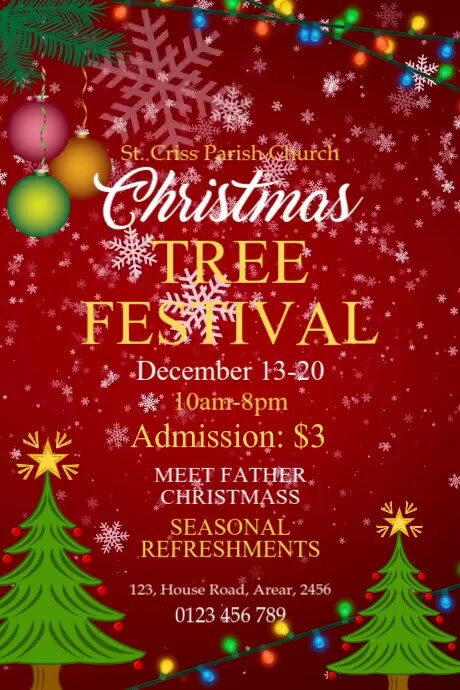 Plantilla de Christmas Tree Festival Flyer Template | PosterMyWall