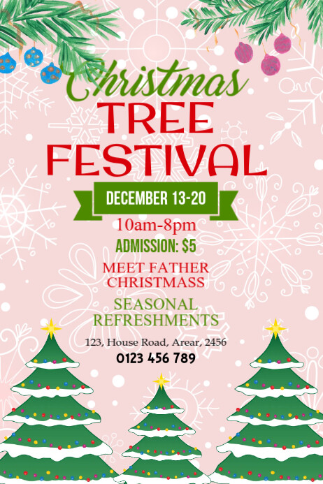 Christmas Tree Festival Flyer Template | PosterMyWall