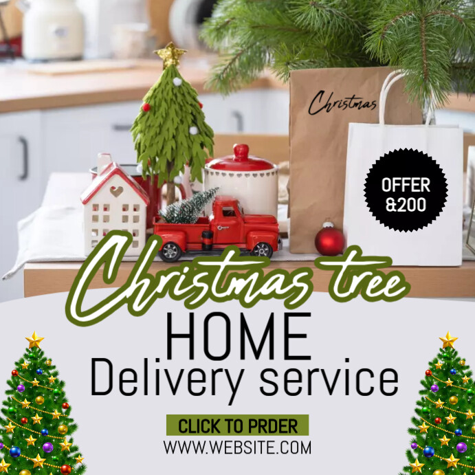 Christmas tree home service Flyer Template | PosterMyWall