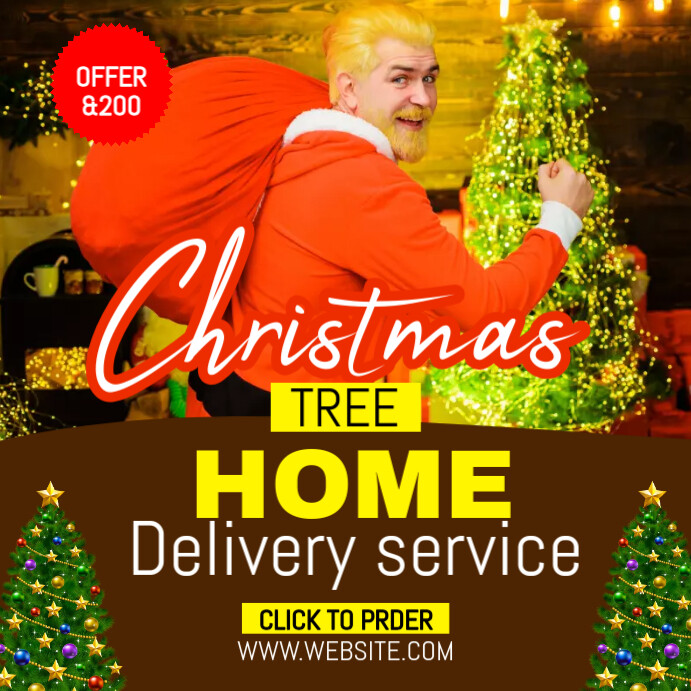 Plantilla de Christmas tree home service Flyer | PosterMyWall