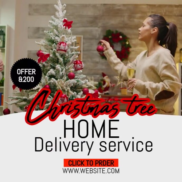 Christmas tree home service Flyer Template | PosterMyWall