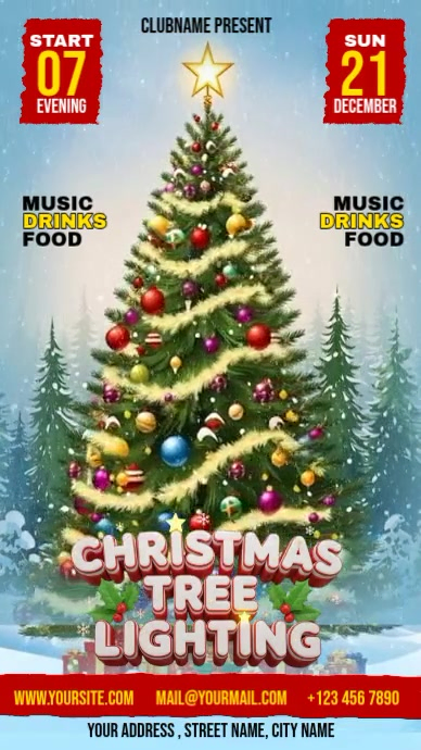 Christmas Tree Lighting Ads Template | PosterMyWall