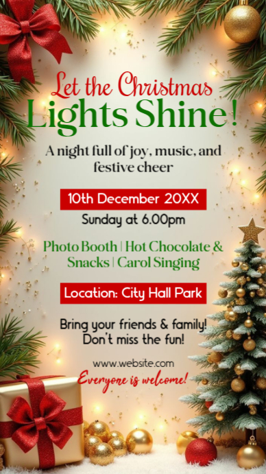 christmas tree lighting ceremony Template | PosterMyWall