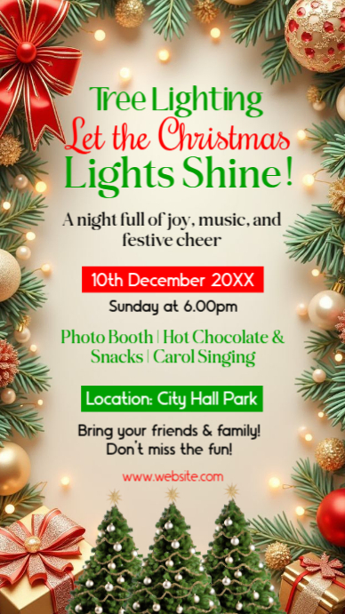 christmas tree lighting ceremony Template | PosterMyWall