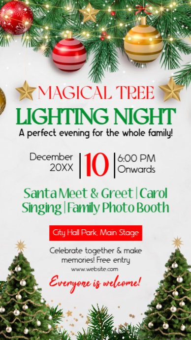 christmas tree lighting ceremony Template | PosterMyWall