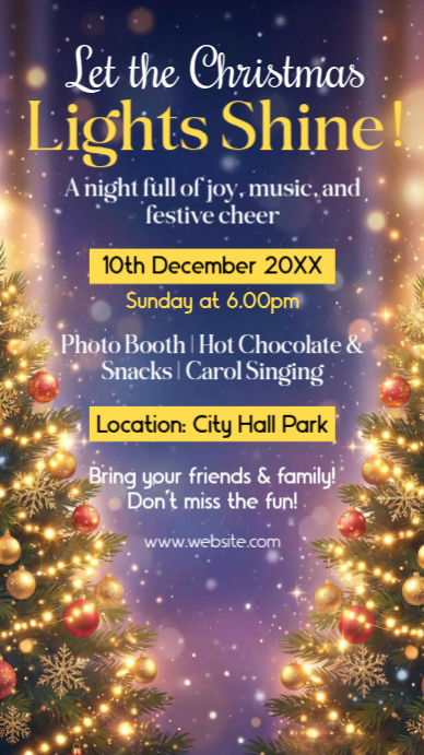 christmas tree lighting ceremony Template | PosterMyWall