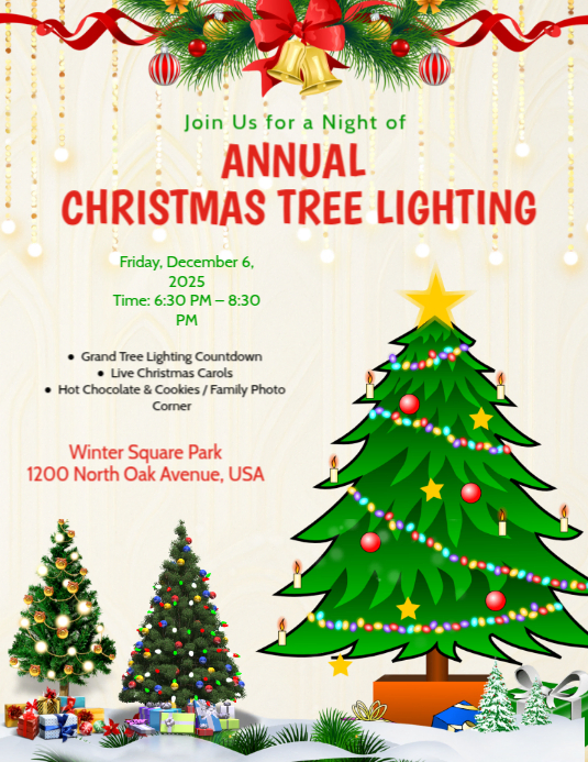 christmas tree lighting Template | PosterMyWall