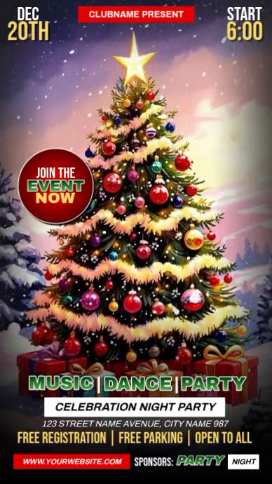 Plantilla de Christmas Tree Lighting | PosterMyWall