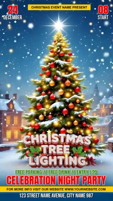 Plantilla de Christmas Tree Lighting | PosterMyWall