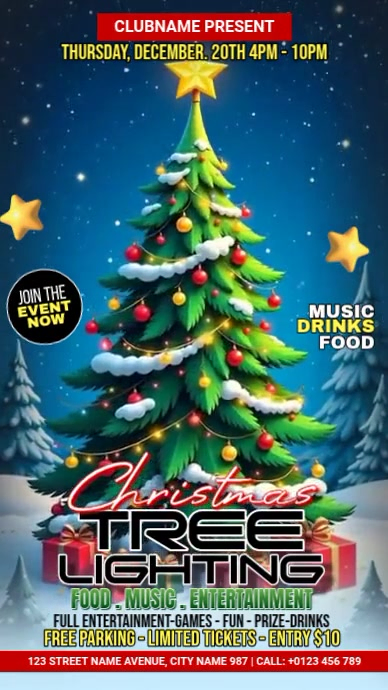 Christmas Tree Lighting Template | PosterMyWall