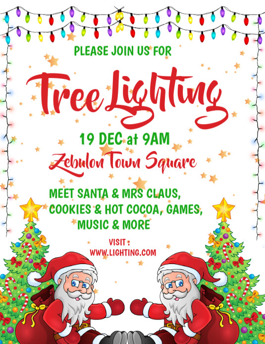 christmas tree lighting flyer Template | PosterMyWall