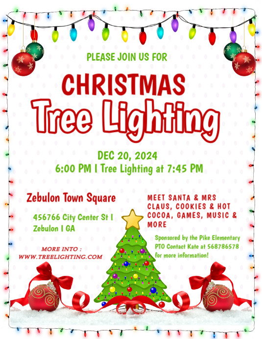Tree Lighting Flyer Template 2024 City Of Syracuse Holiday Tree