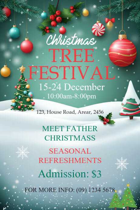 Christmas Tree Lighting Flyer Template | PosterMyWall