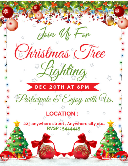 Christmas Tree Lighting Flyer Template | PosterMyWall