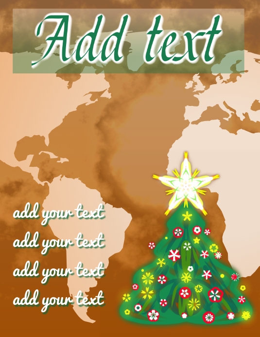 Copy of christmas tree on world map - template | PosterMyWall
