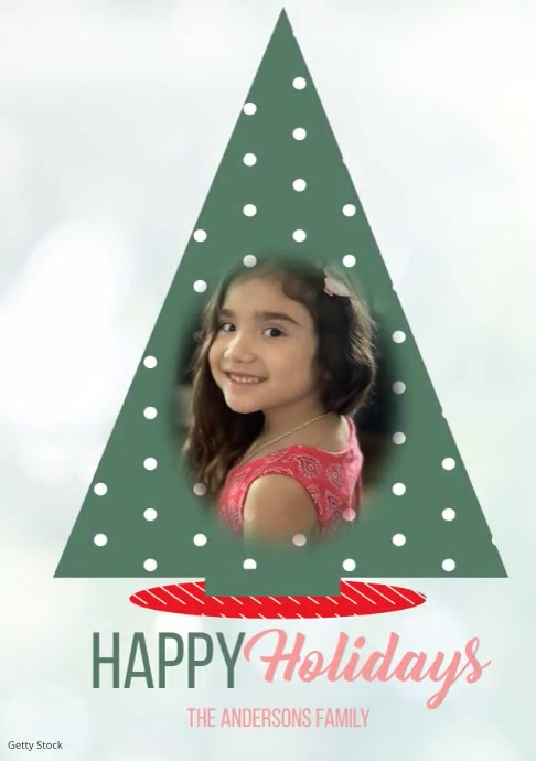 Christmas Tree Snow Greeting Cards Template | PosterMyWall