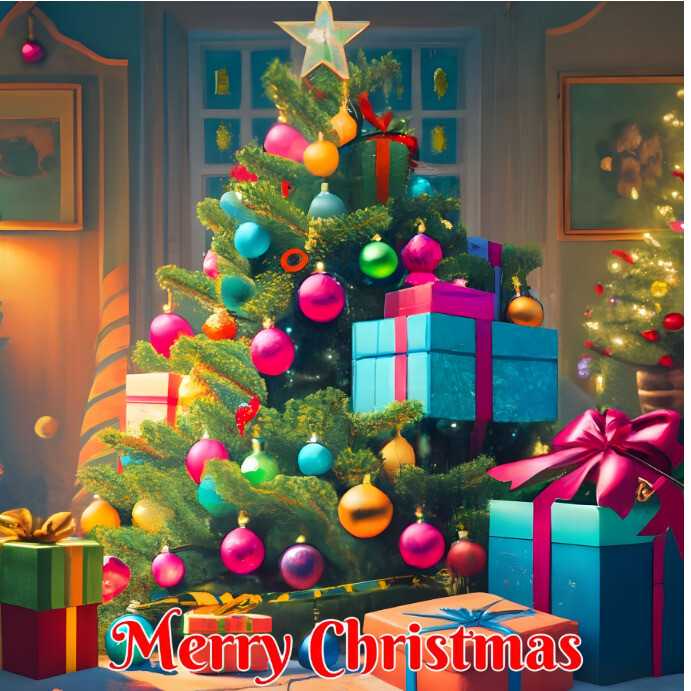 Christmas tree with gifts Template | PosterMyWall