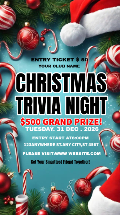 Christmas Trivia Night Template | PosterMyWall
