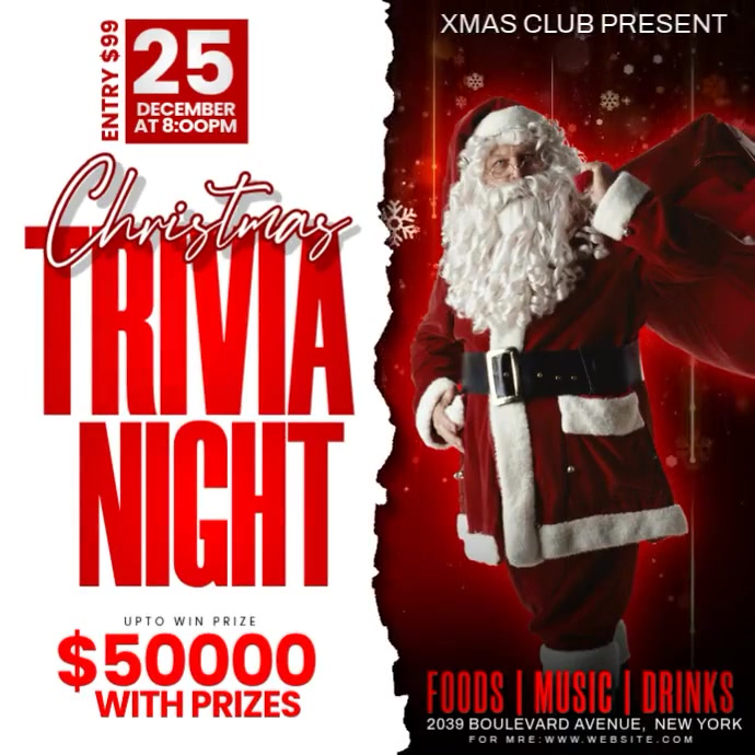 Christmas Trivia Night Template | PosterMyWall