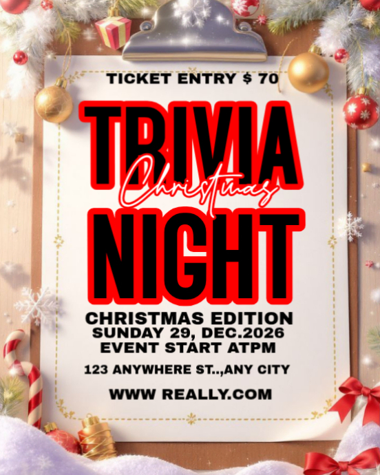 Christmas Trivia Night Template | PosterMyWall