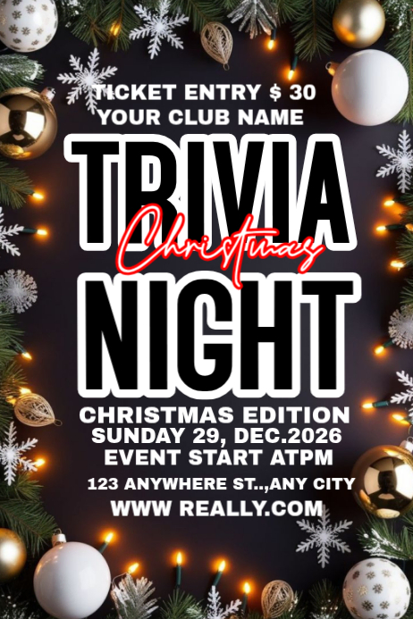 Christmas Trivia Night Template | PosterMyWall