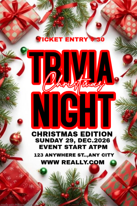 Plantilla de Christmas Trivia Night | PosterMyWall