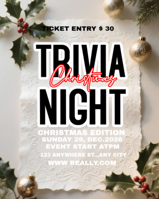 Christmas Trivia Night Template | PosterMyWall