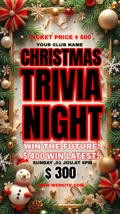 Christmas Trivia Night Template | PosterMyWall