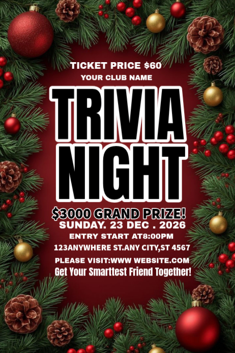Christmas Trivia Night Template | PosterMyWall
