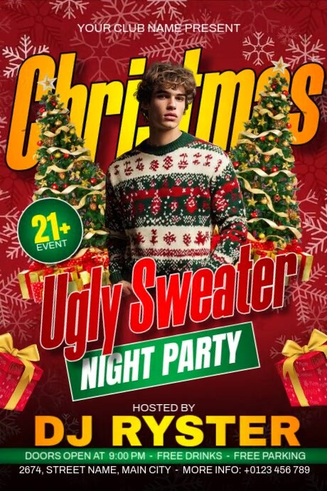 Christmas Ugly Sweater Template | PosterMyWall
