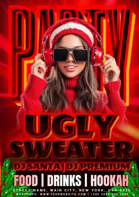 Christmas Ugly Sweater Party Template | PosterMyWall