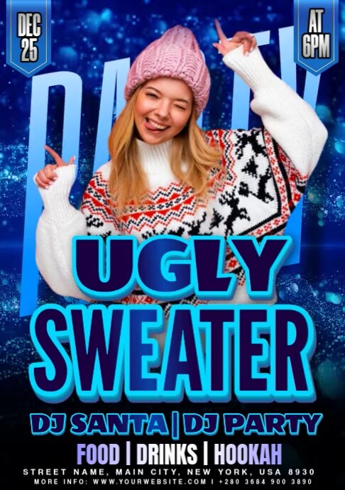 Christmas Ugly Sweater Party Template | PosterMyWall