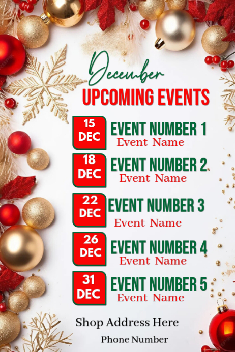 Christmas upcoming events posters Template | PosterMyWall