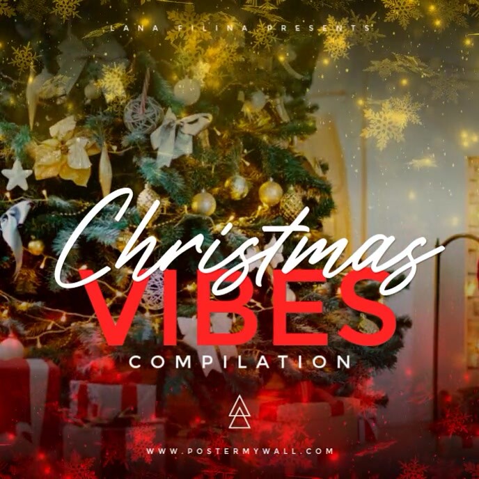 Christmas Vibes Snowflakes Album Music Cover Template | PosterMyWall