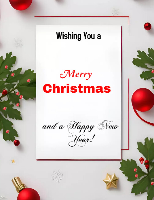 Plantilla de Christmas white decorative wish card design | PosterMyWall