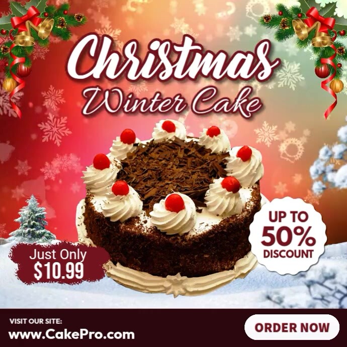 Christmas Winter Cake Template | PosterMyWall
