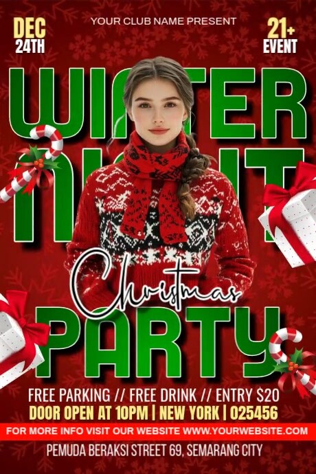 Copy of Christmas Winter Night Party | PosterMyWall