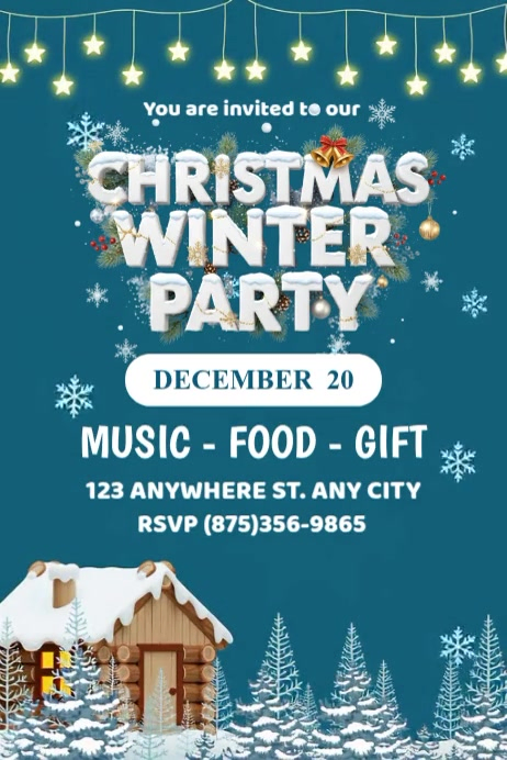 Christmas Winter Party Celebration Template | PosterMyWall