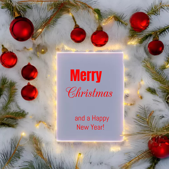 Plantilla de Christmas wish card with decorations design | PosterMyWall