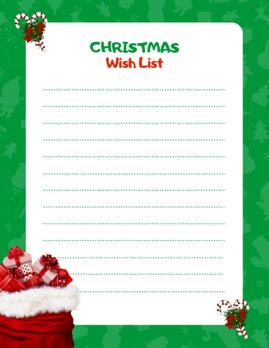 Christmas wish List Design template | Secret Santa wish list | PosterMyWall