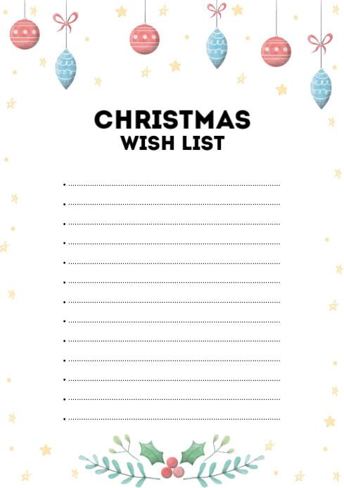 Plantilla de Christmas Wish List | PosterMyWall