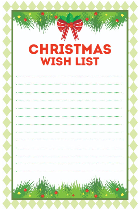 Christmas Wish List Template | PosterMyWall