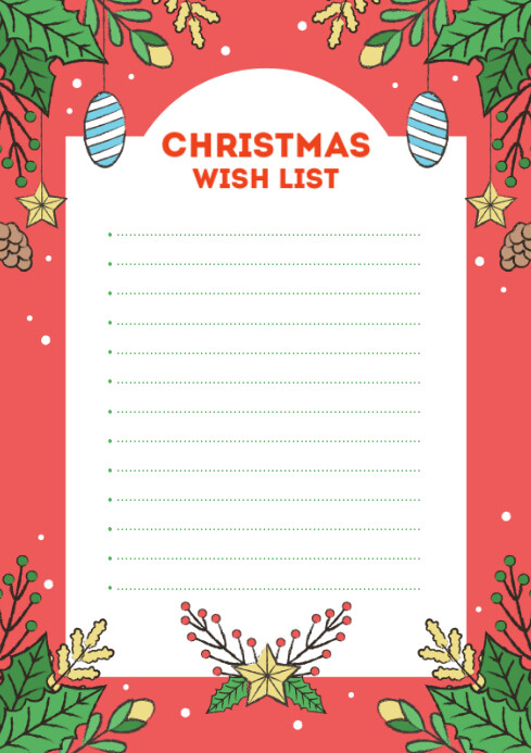 Christmas Wish List Template | PosterMyWall
