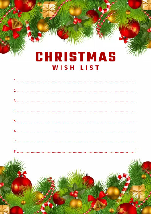 Christmas Wish List Templat | PosterMyWall