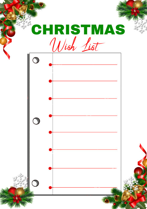 Plantilla de Christmas wish list | PosterMyWall