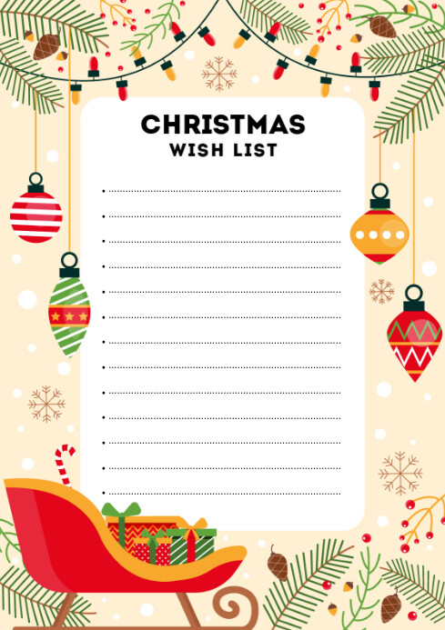 Plantilla de Christmas Wish List | PosterMyWall