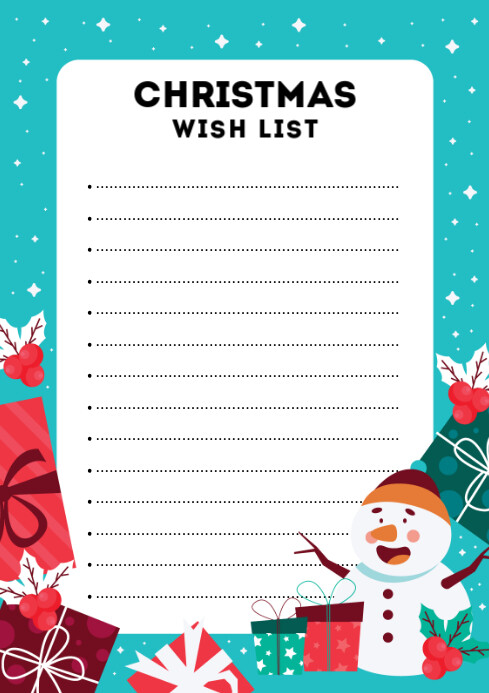 Christmas Wish List Template | PosterMyWall