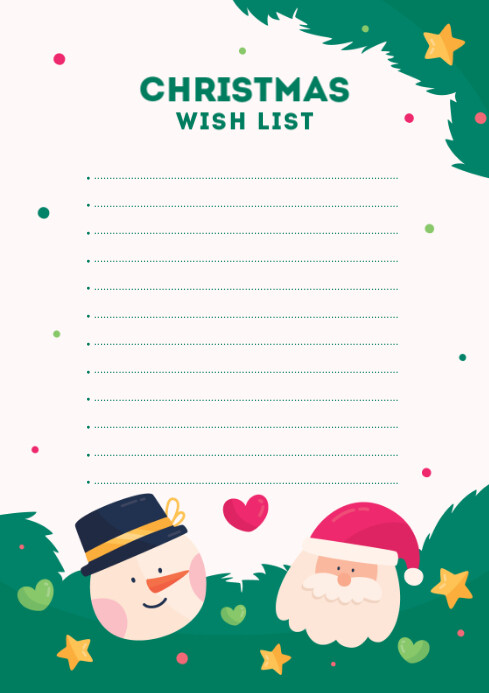 Christmas Wish List Template | PosterMyWall
